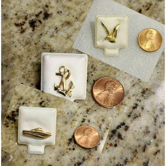 Jewelry | Lot Of 3 Vintage Nautical Beach Ocean Pins Seagull Boat Achor ...